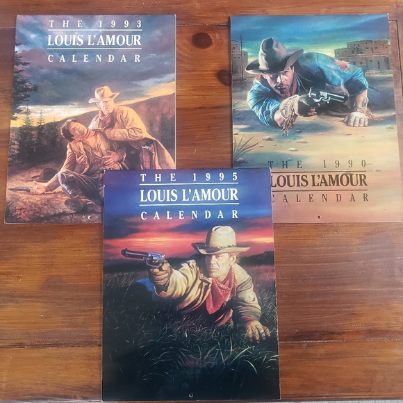Louis L Amour | Accents | Vintage Louis L Amour 3 Calendars 99 1993 ...